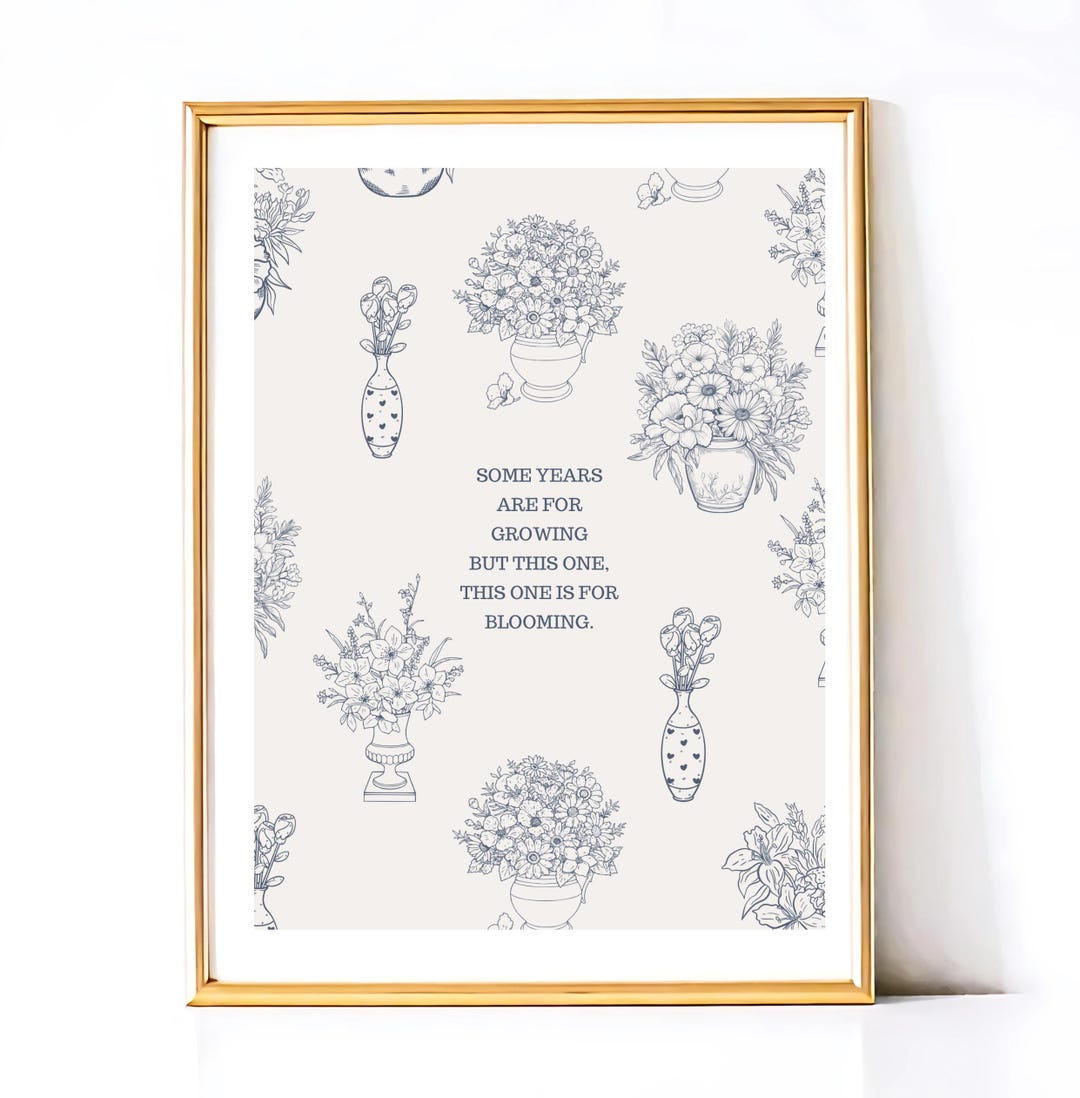 Botanical Flower Poster: Inspirational Blooming Vibes Art - Etsy