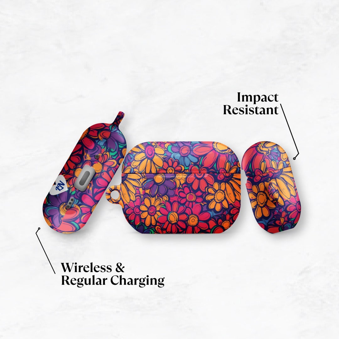 Cute Colorful Flowers Air Pods Case New Air Pod Pro 2nd Gen Cover With ...