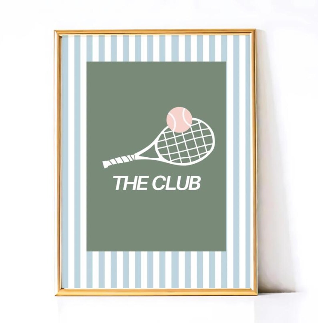 Tennis Club Art Print: Pastel Preppy Wall Decor (digital Download) - Etsy