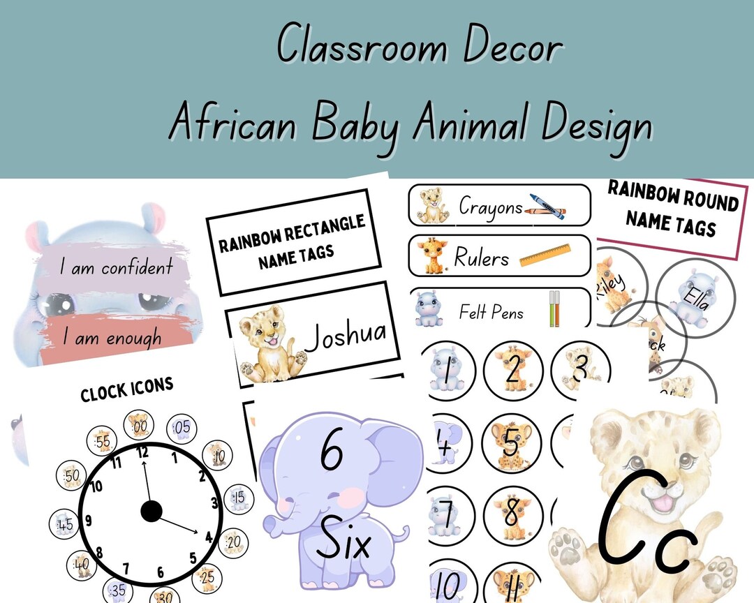 Classroom Decor - Baby African Animal Themed - Etsy