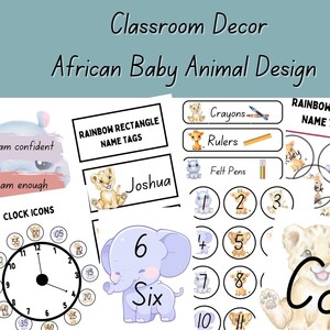 Classroom Decor - Baby African Animal Themed - Etsy