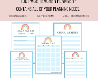 4 Subject Digital Planner | Digital Download | Digital Calendar ...
