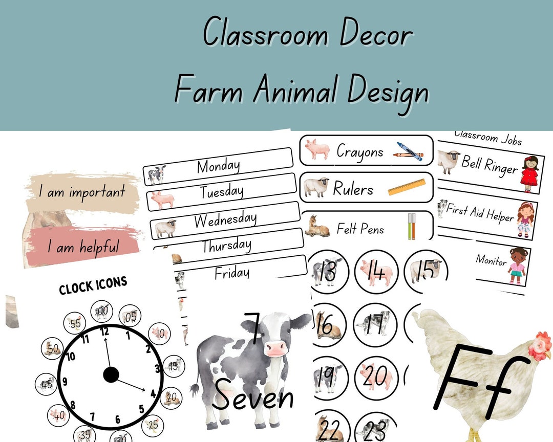 Classroom Decor - Farmyard Animal Themed - Etsy