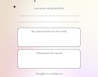 Weekly Intention Planner - Etsy