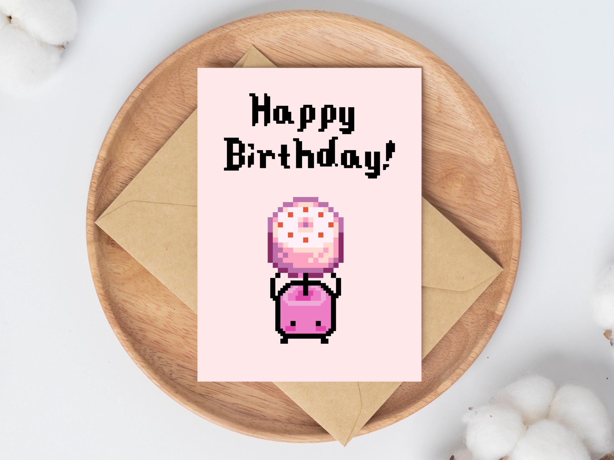 Stardew Valley Pink Cake Birthday Card, Digital Download, Printable ...