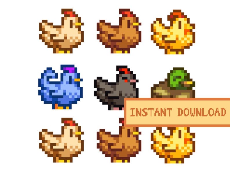Stardew Valley Original Chickens Sticker Sheet Download Print Design ...
