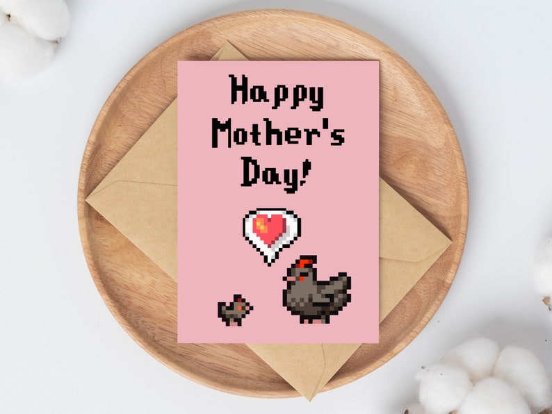 Stardew Valley Mother's Day Card, Void Chickens, Mom, Gift, Card, Love ...
