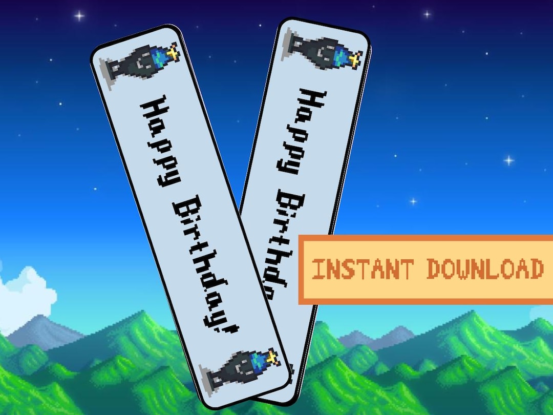 Stardew Valley Happy Birthday Krobus Bookmark Download Print Design ...