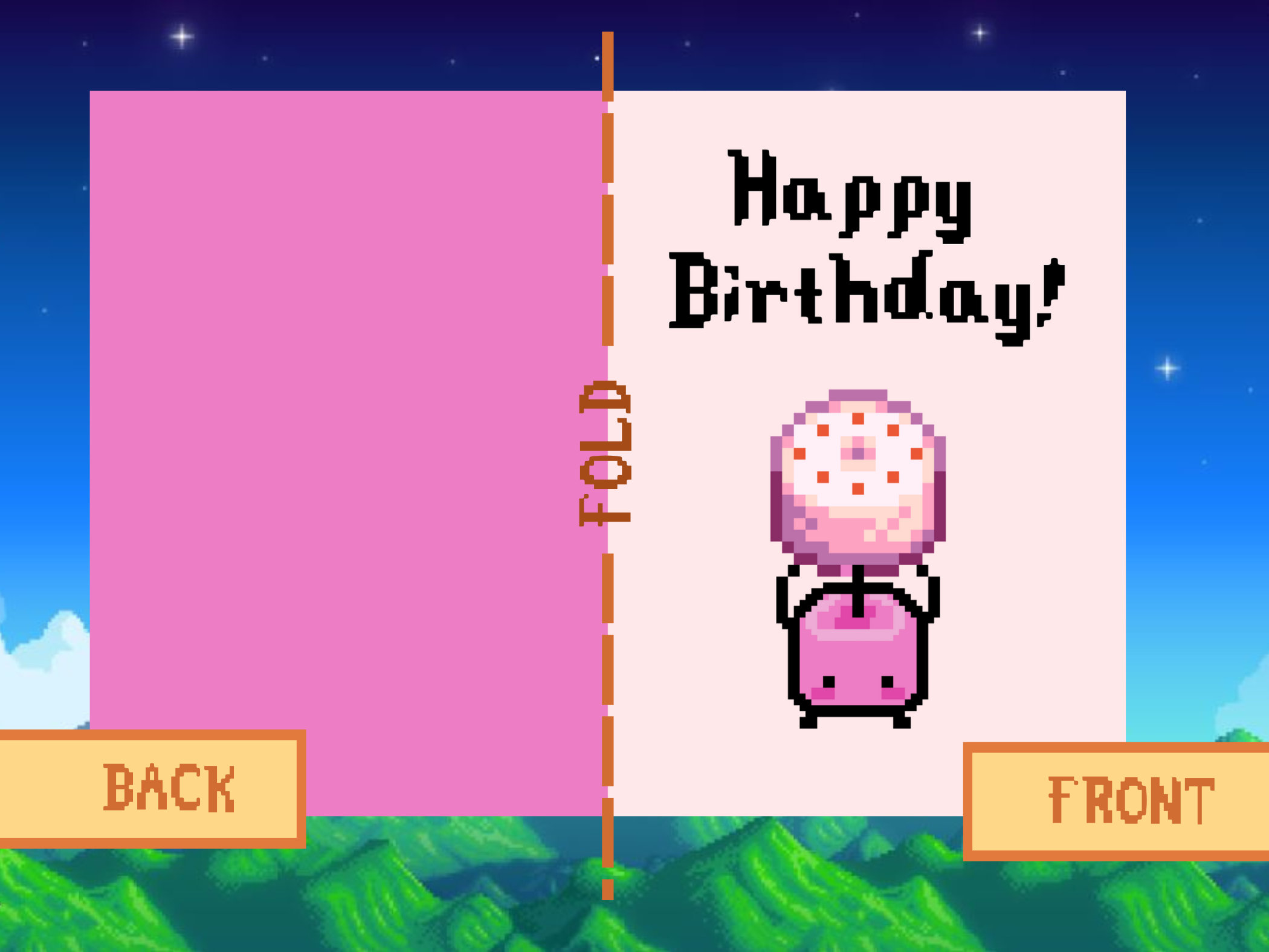 Stardew Valley Pink Cake Birthday Card, Digital Download, Printable ...