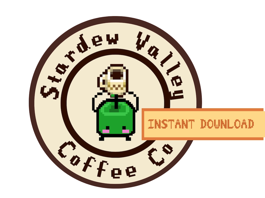 Stardew Valley Coffee Junimo Download Print Sticker Design Pixel Art ...