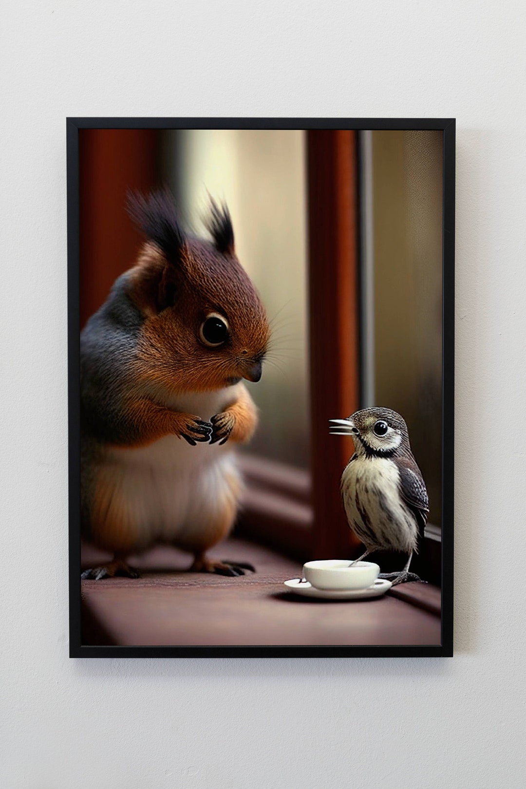 Squirrel Decor, Printable Wall Art, Modern Home Decor, Squirrel Wall ...