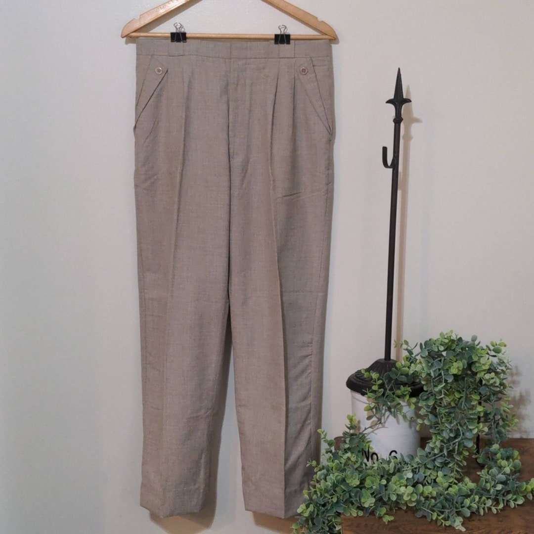 Vintage High Waisted 90s Pleated Front Pants 32 Waist - Etsy