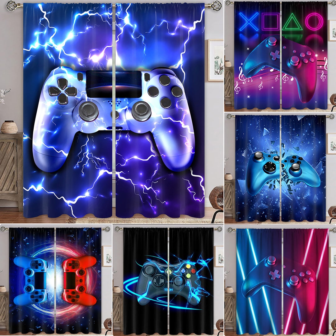 3D Print Game Controller Window Curtain 2 Panels Room Drapes - Etsy