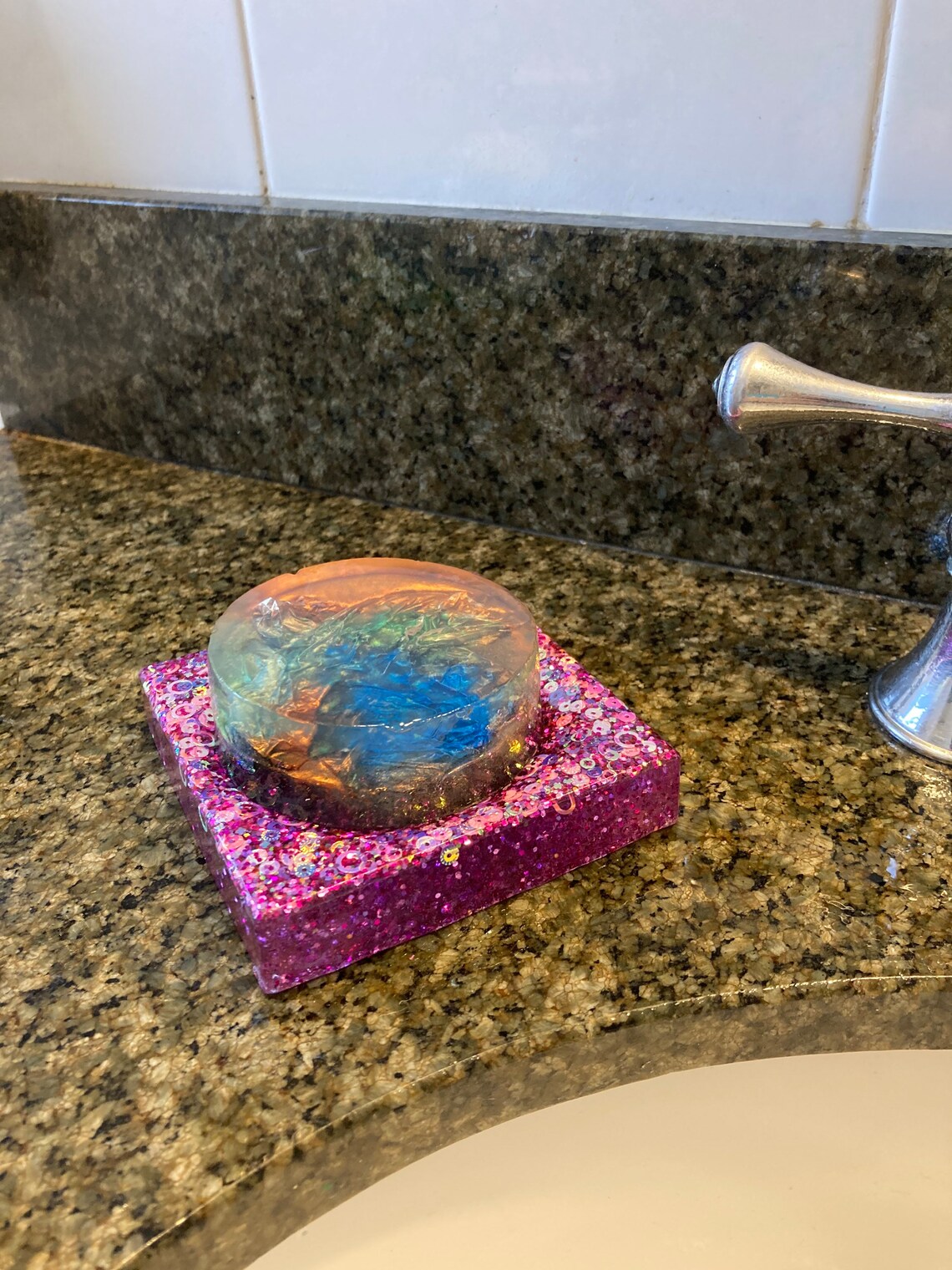 Pink Sparkly Square Resin Soap Dish - Etsy