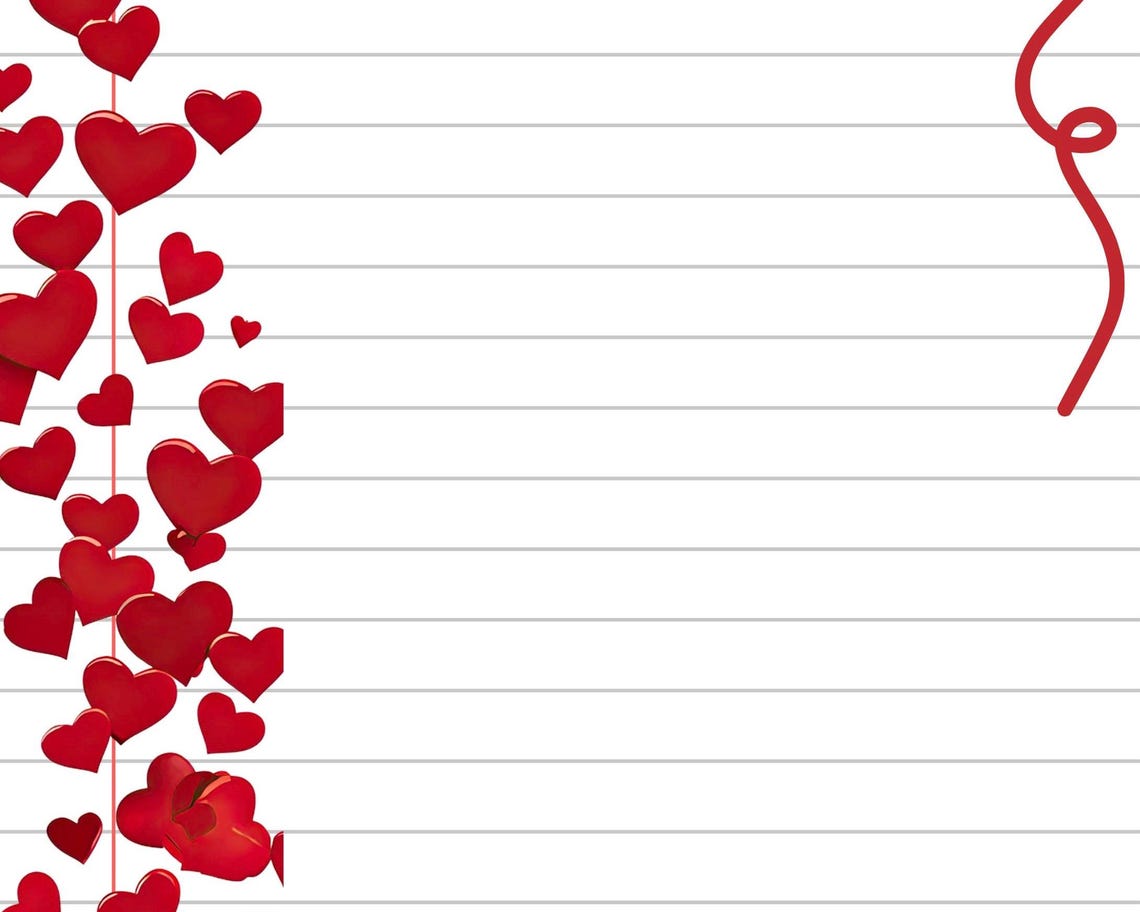 My Valentines Notes, Stationary, Writing Paper, Love Notes - Etsy