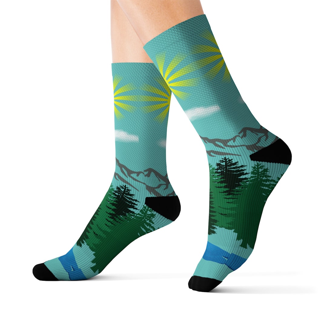 Montana Landscape Adult Unisex Socks, Montana State, Camping, Outdoors ...