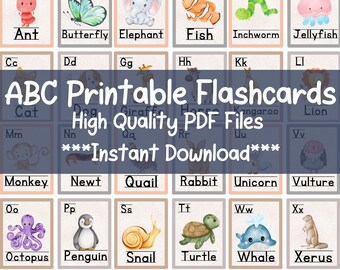 Printable Alphabet Flash Cards, Classroom Decor, Toddlers Preschool ...