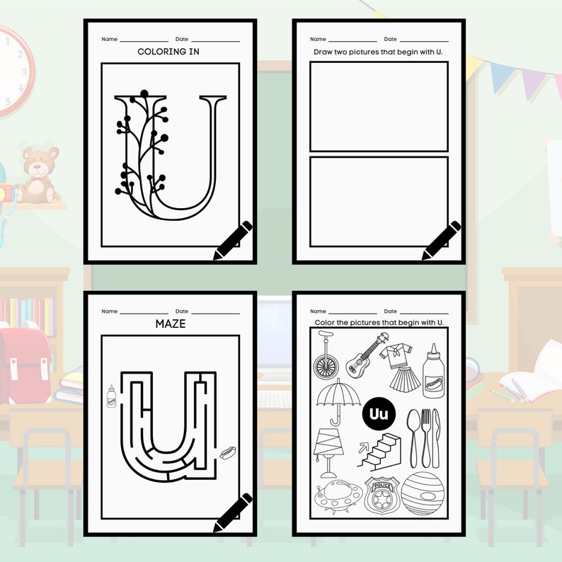 Letter of the Week Worksheets Printable, Preschool Curriculum, Alphabet ...