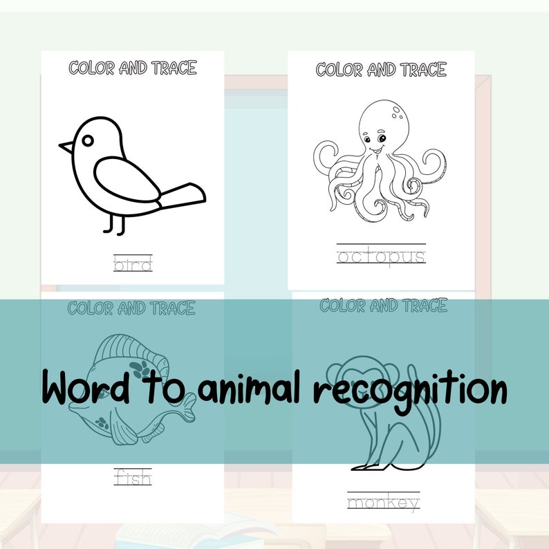 Fine Motor Skills Printable Coloring and Trace Worksheet Bundle for ...