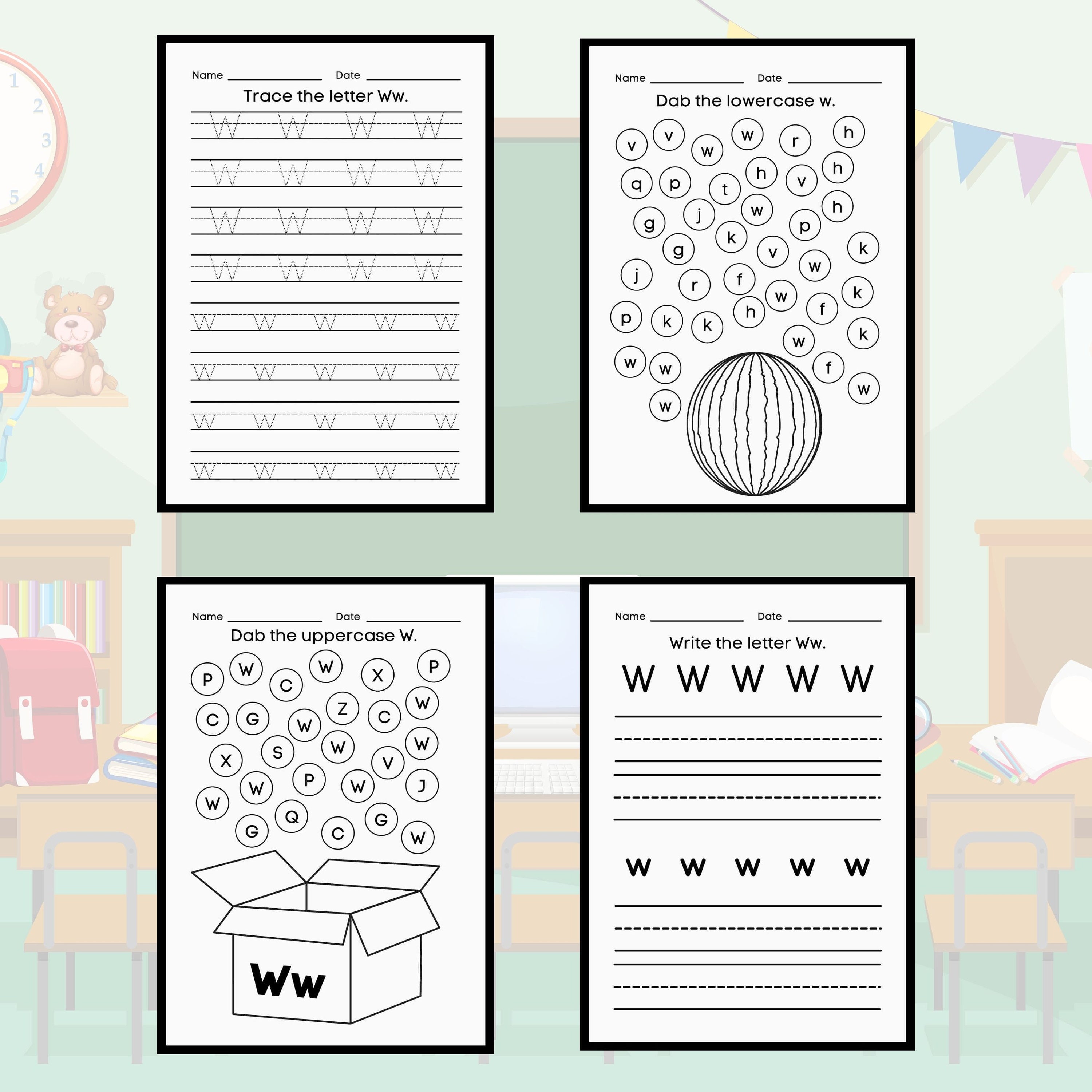 Letter of the Week Worksheets Printable, Preschool Curriculum, Alphabet ...