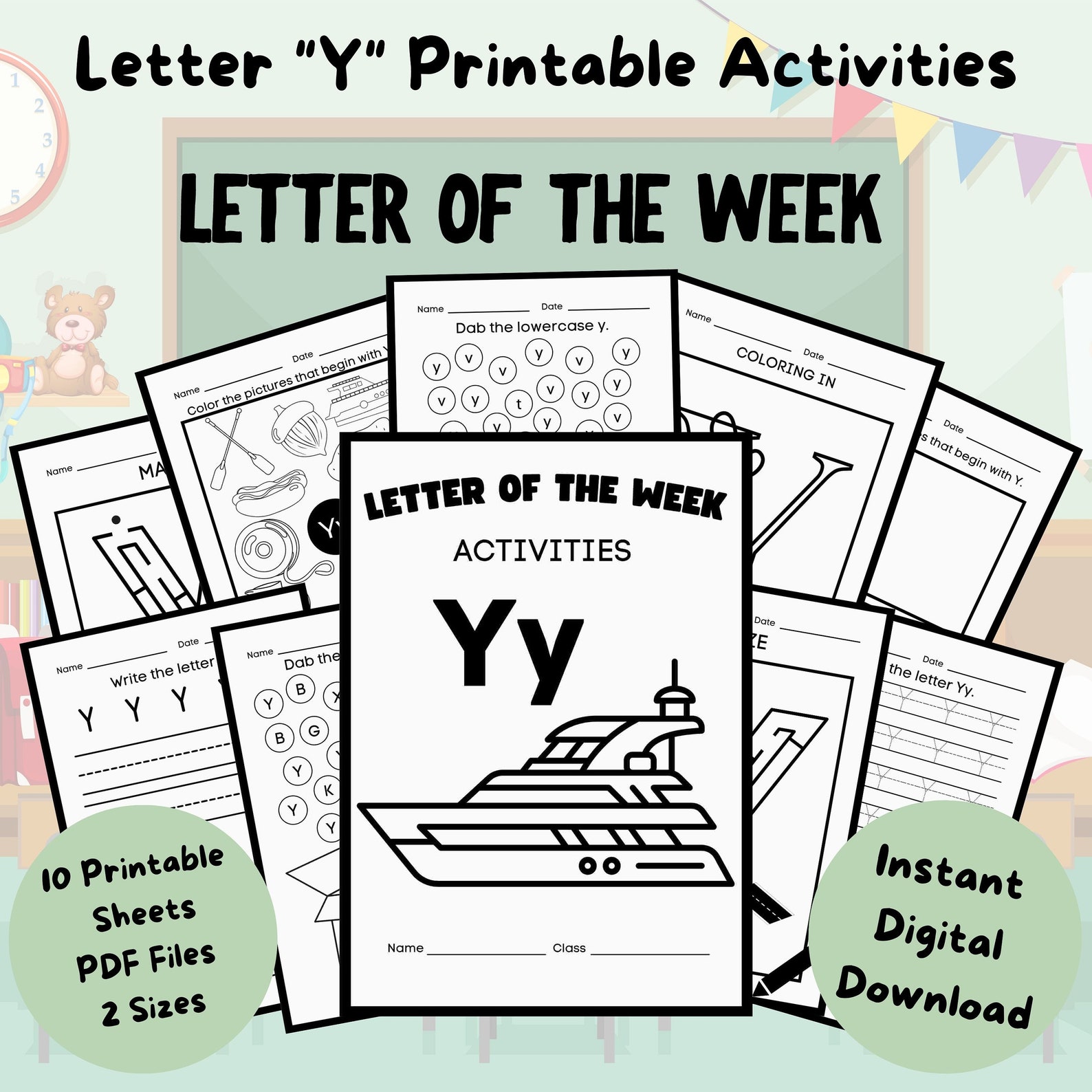 Letter of the Week Worksheets Printable, Preschool Curriculum, Alphabet ...