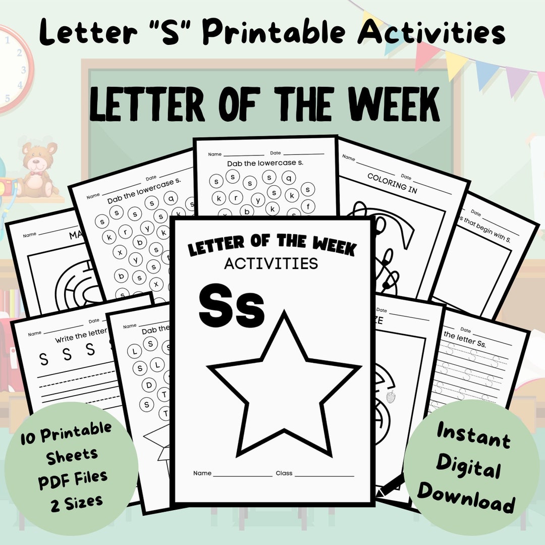 Letter of the Week Worksheets Printable, Preschool Curriculum, Alphabet ...