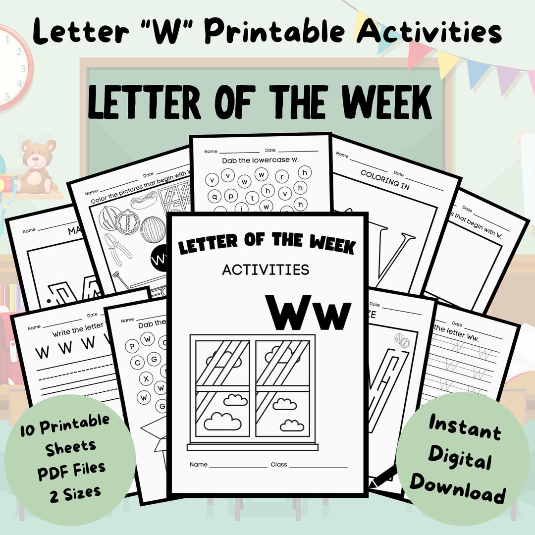 Letter of the Week Worksheets Printable, Preschool Curriculum, Alphabet ...