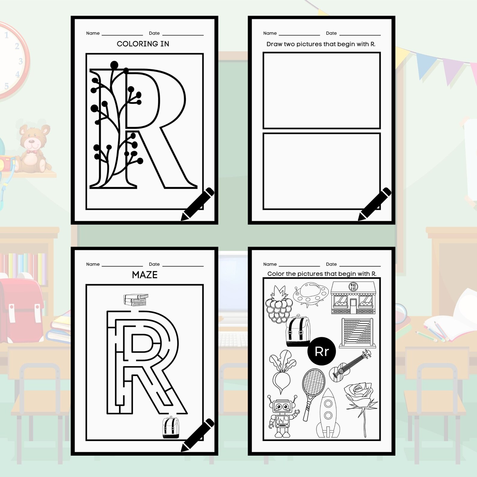 Letter of the Week Worksheets Printable, Preschool Curriculum, Alphabet ...