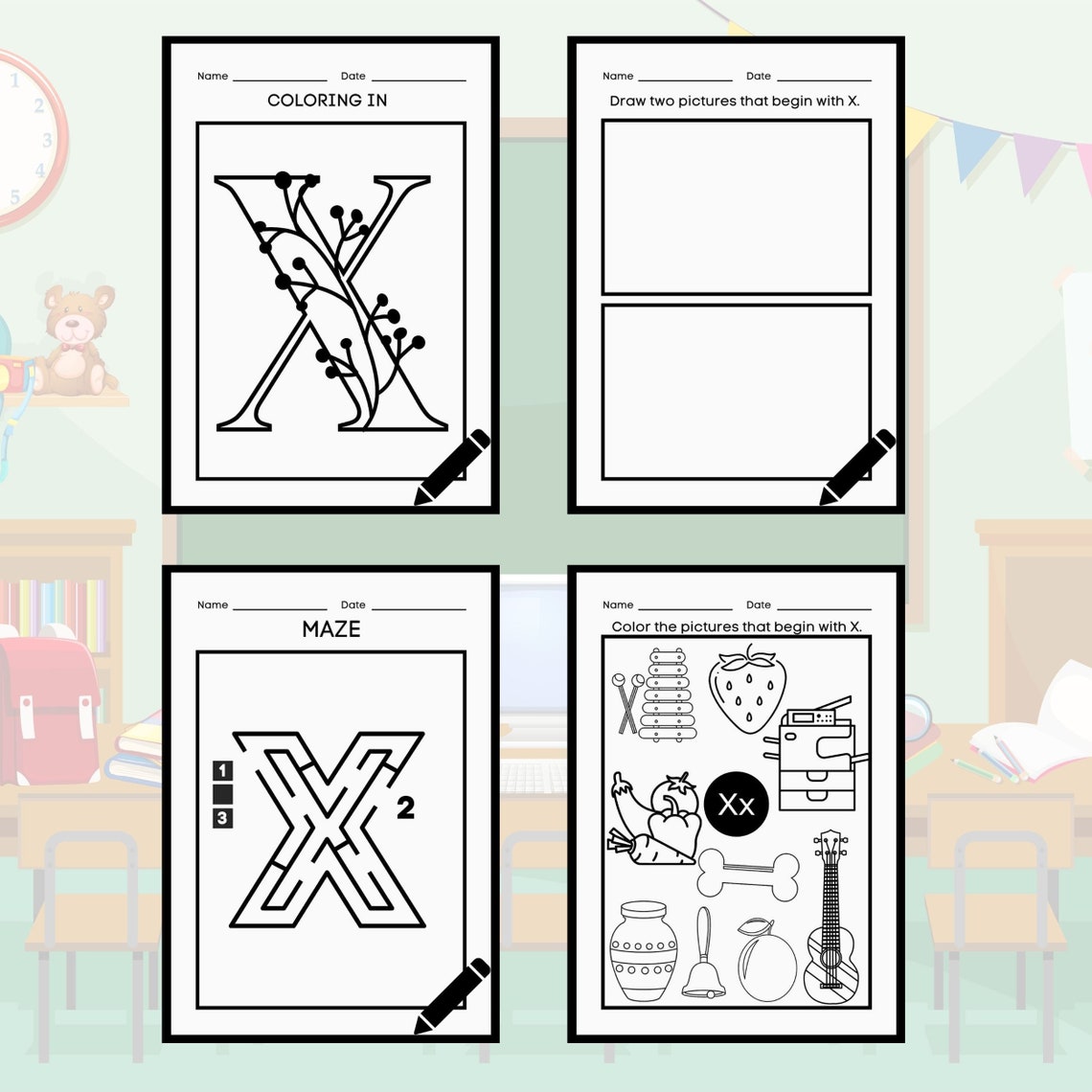 Letter of the Week Worksheets Printable, Preschool Curriculum, Alphabet ...
