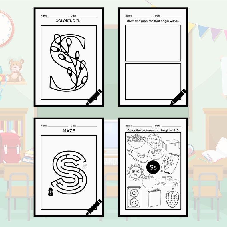 Letter of the Week Worksheets Printable, Preschool Curriculum, Alphabet ...