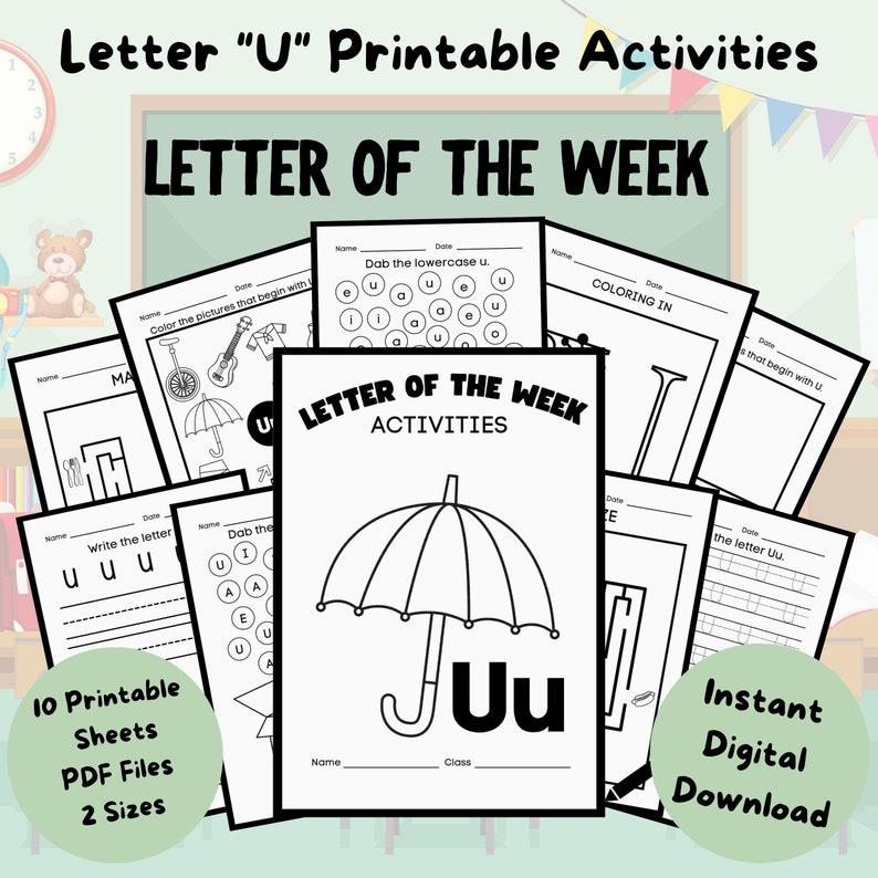 Letter of the Week Worksheets Printable, Preschool Curriculum, Alphabet ...