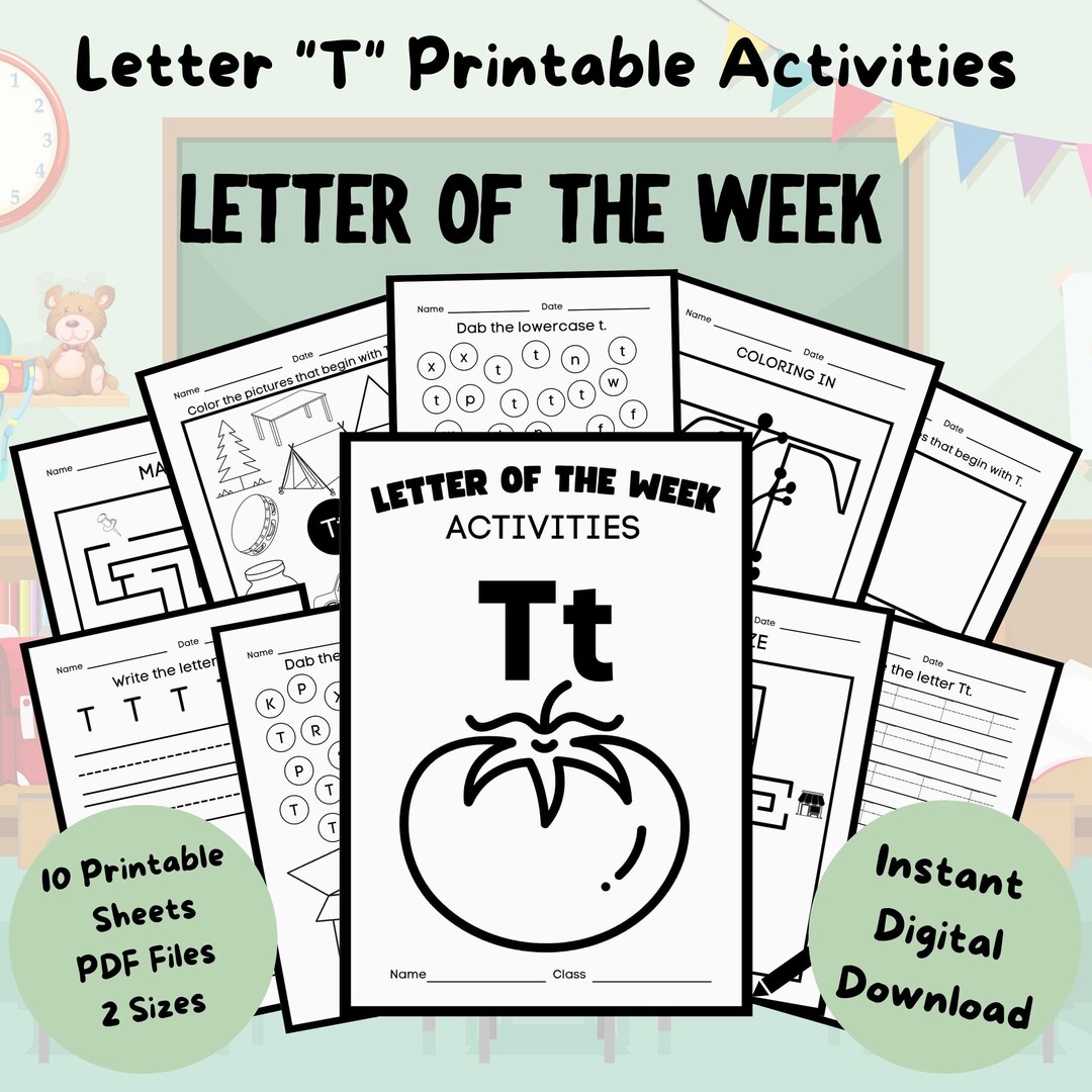 Letter of the Week Worksheets Printable, Preschool Curriculum, Alphabet ...