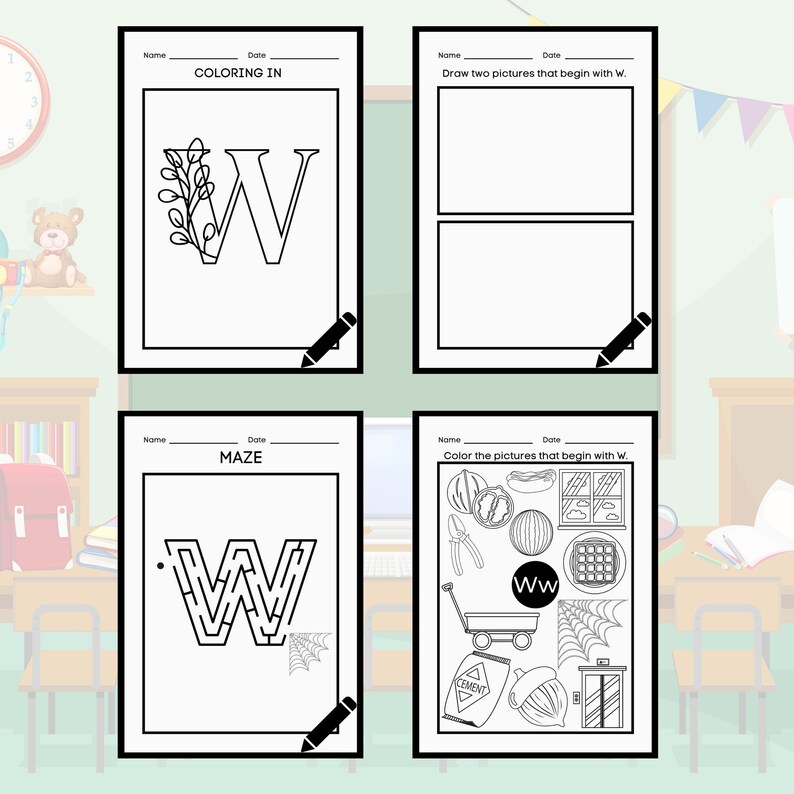 Letter of the Week Worksheets Printable, Preschool Curriculum, Alphabet ...