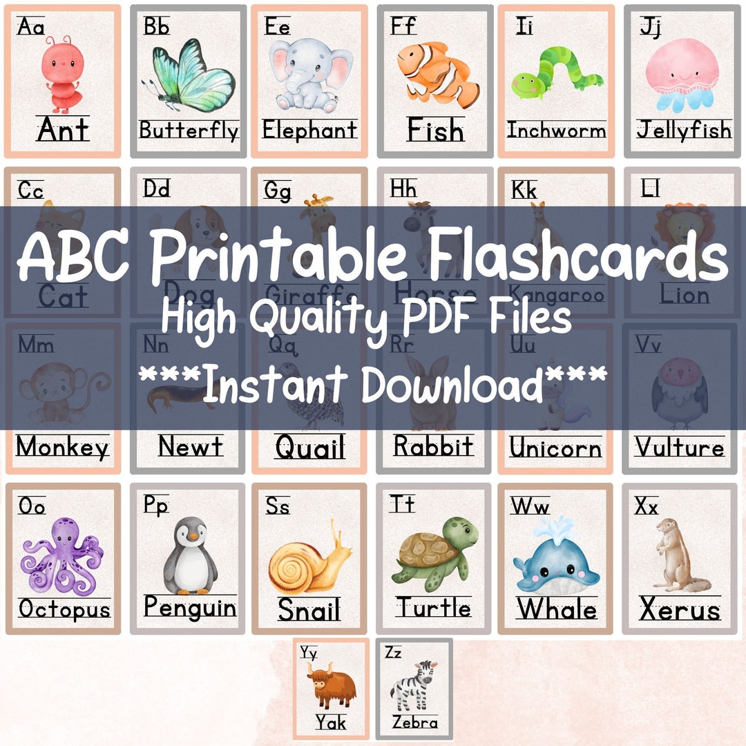 Printable Alphabet Flash Cards, Classroom Decor, Toddlers Preschool ...