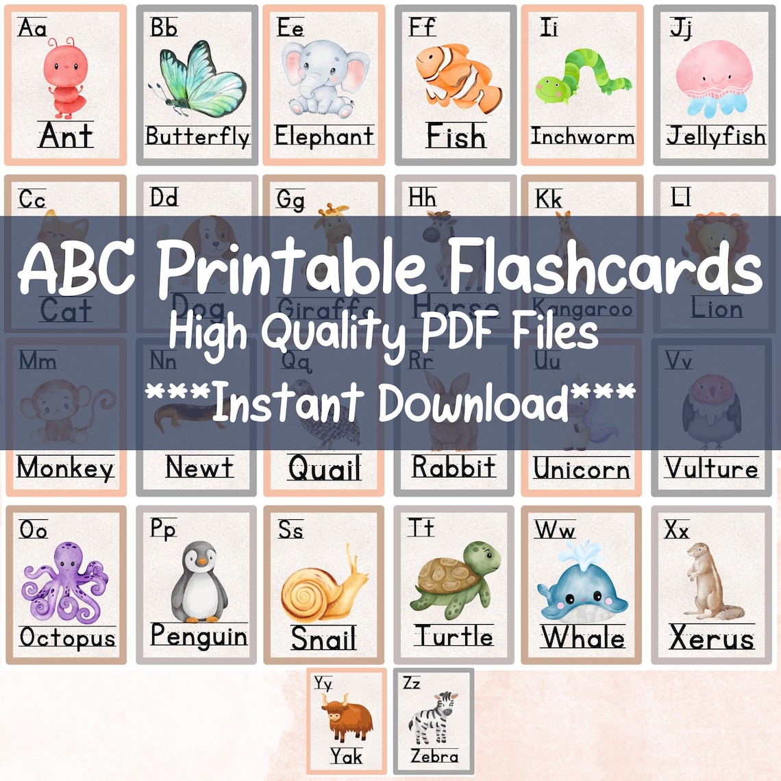 Printable Alphabet Flash Cards Classroom Decor Toddlers - Etsy