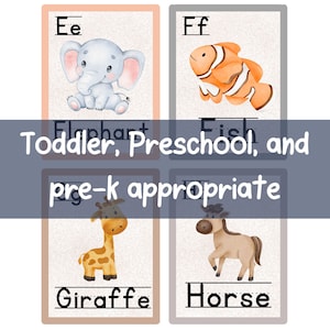 Printable Alphabet Flash Cards, Classroom Decor, Toddlers Preschool ...