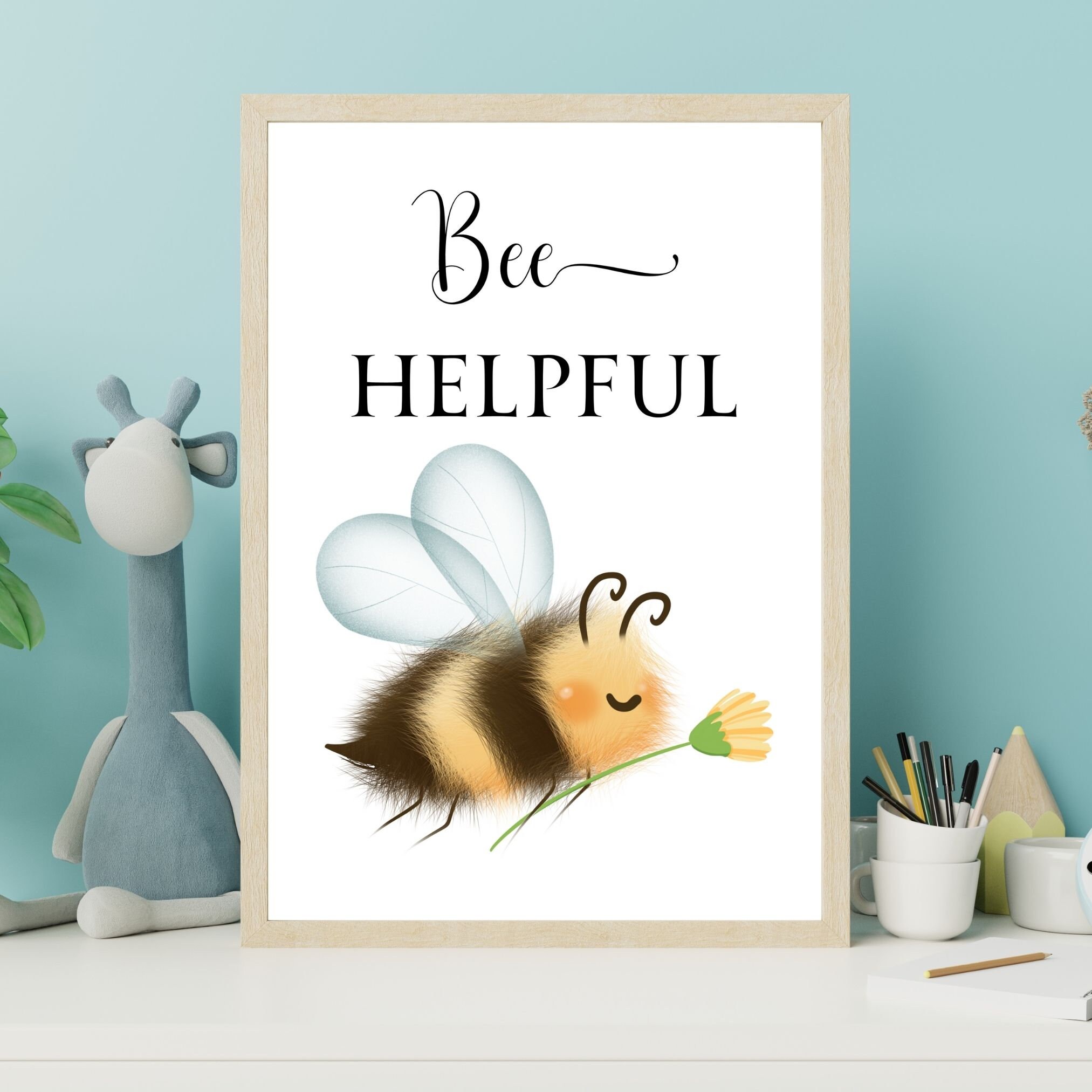 Set of 3 Inspirational Bumble Bee Prints for Nursery, Bedroom or ...