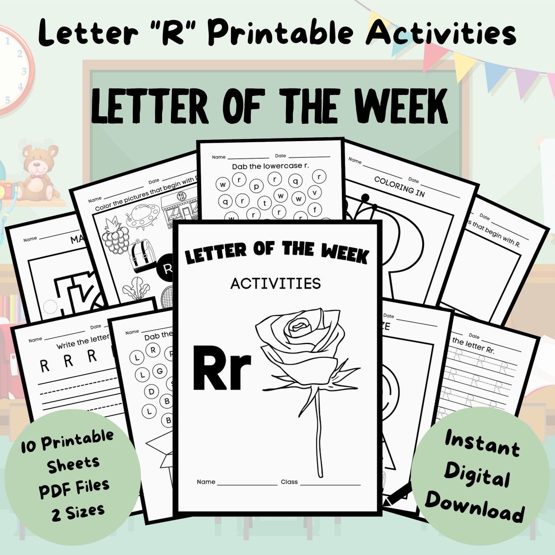 Letter of the Week Worksheets Printable, Preschool Curriculum, Alphabet ...