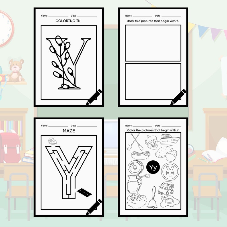 Letter of the Week Worksheets Printable, Preschool Curriculum, Alphabet ...