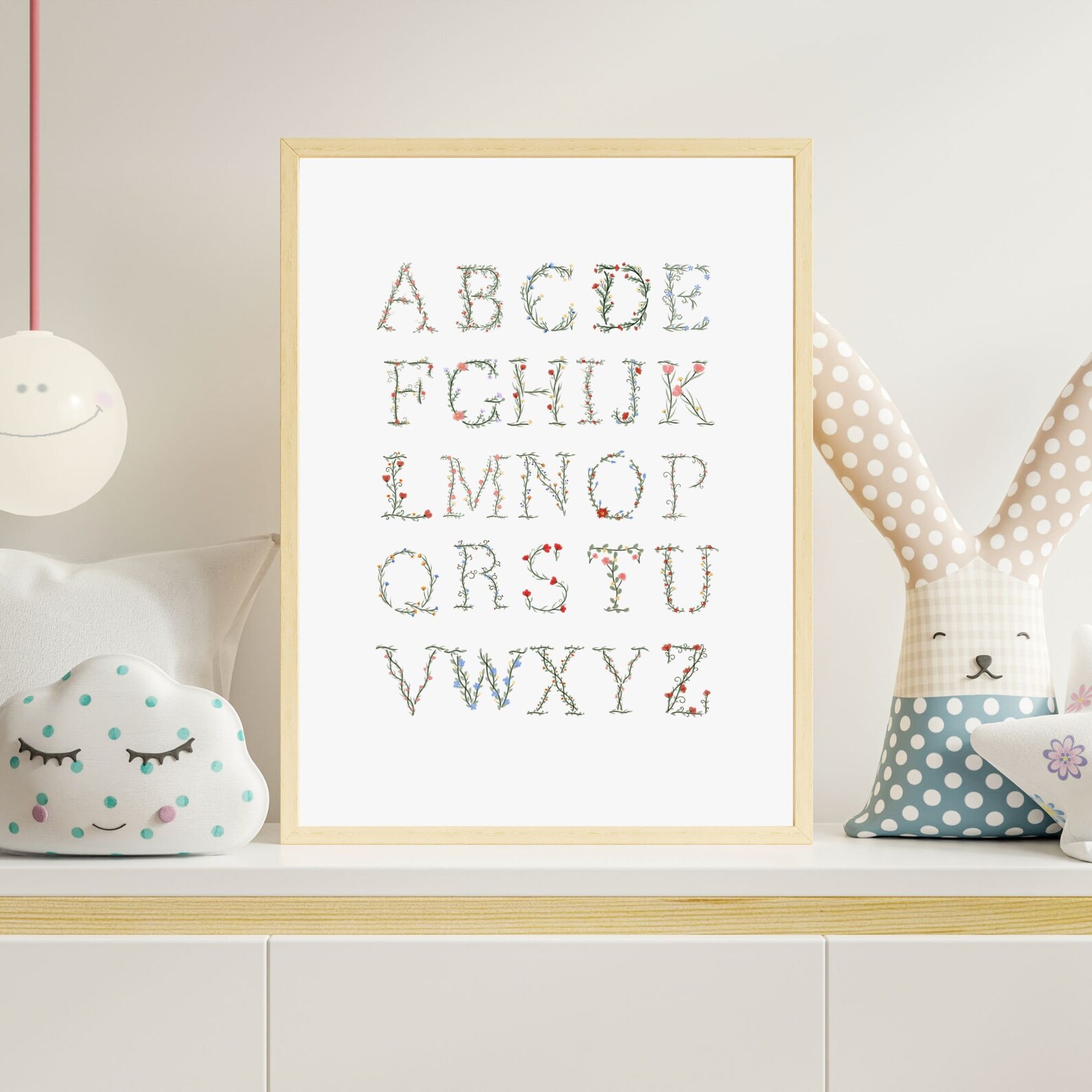 Floral Garden Alphabet Poster, ABC Watercolor Cottagecore Print ...