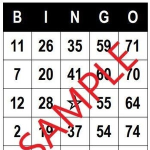 100 Bingo Cards - 2 per Page - Etsy