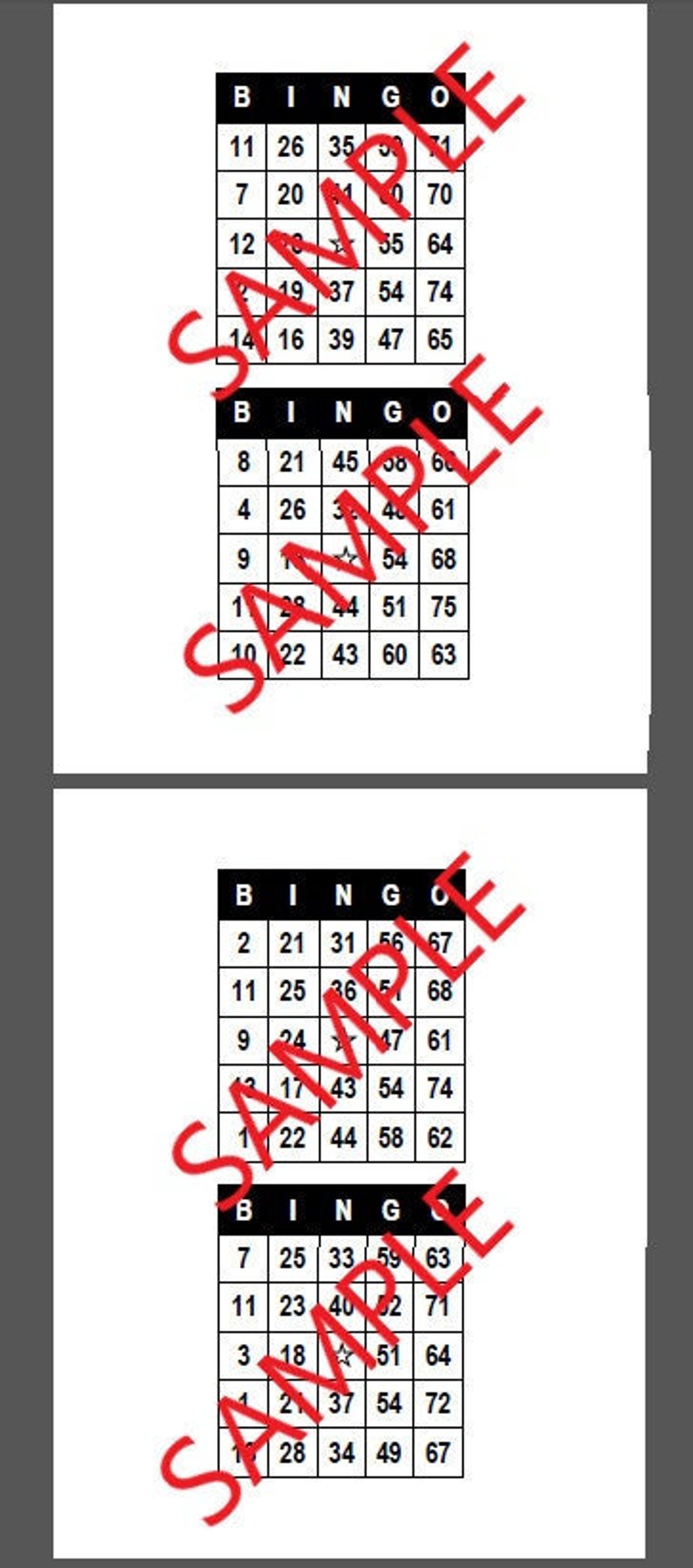 100 Bingo Cards - 2 per Page - Etsy