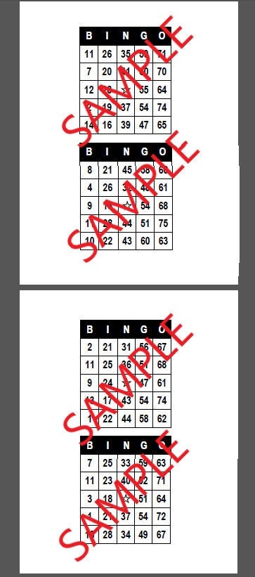 100 Bingo Cards - 2 per Page - Etsy