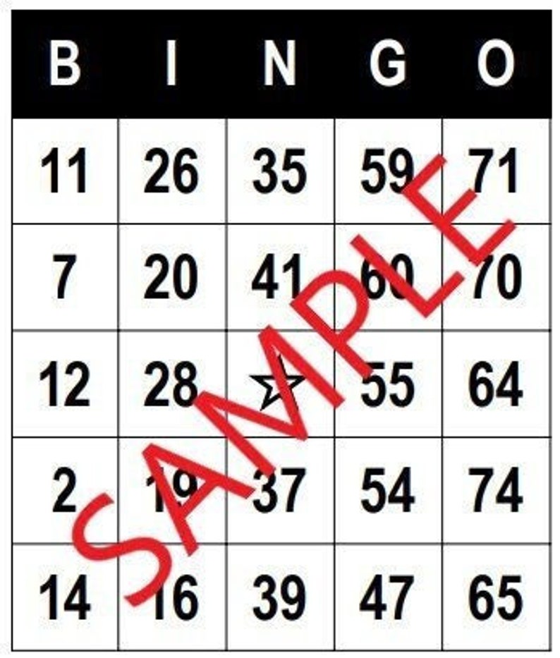 100 Bingo Cards - 2 per Page - Etsy