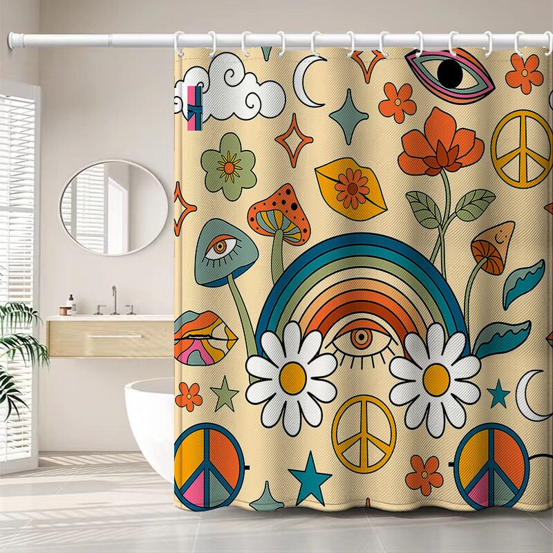 Flower of India Hand Drawn Shower Curtain Waterproof Custom - Etsy