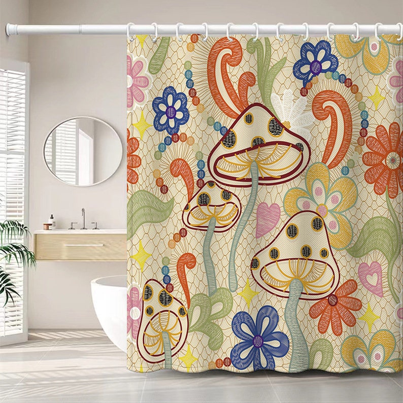 Flower of India Hand Drawn Shower Curtain Waterproof Custom - Etsy