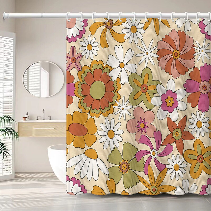 Flower of India Hand Drawn Shower Curtain Waterproof Custom - Etsy