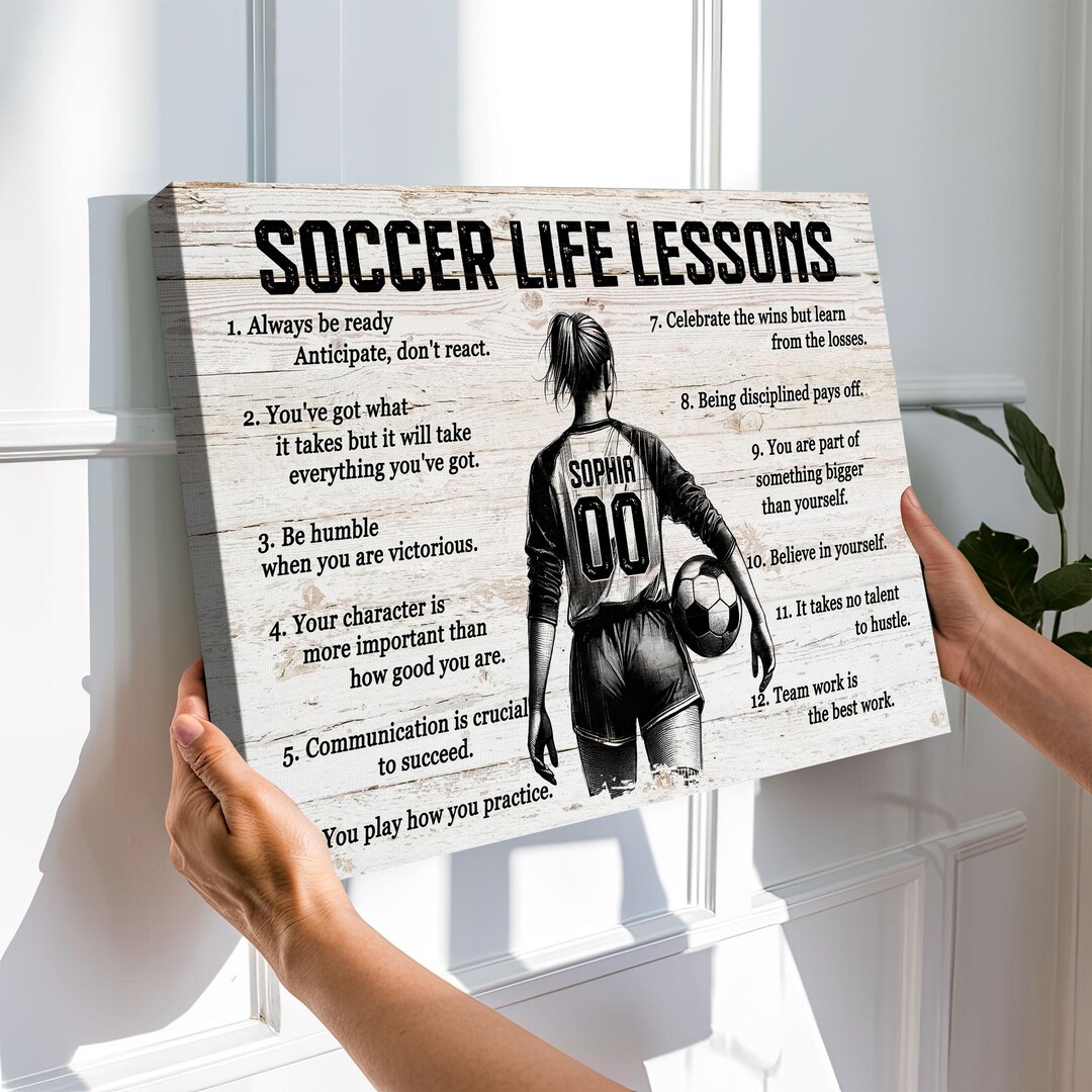 Soccer Life Lessons Personalized Canvas, Custom Soccer Poster Print ...