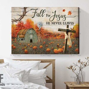 Fall Painting, Pumpkin Field, Fall for Jesus He Never Leave, Farm House ...