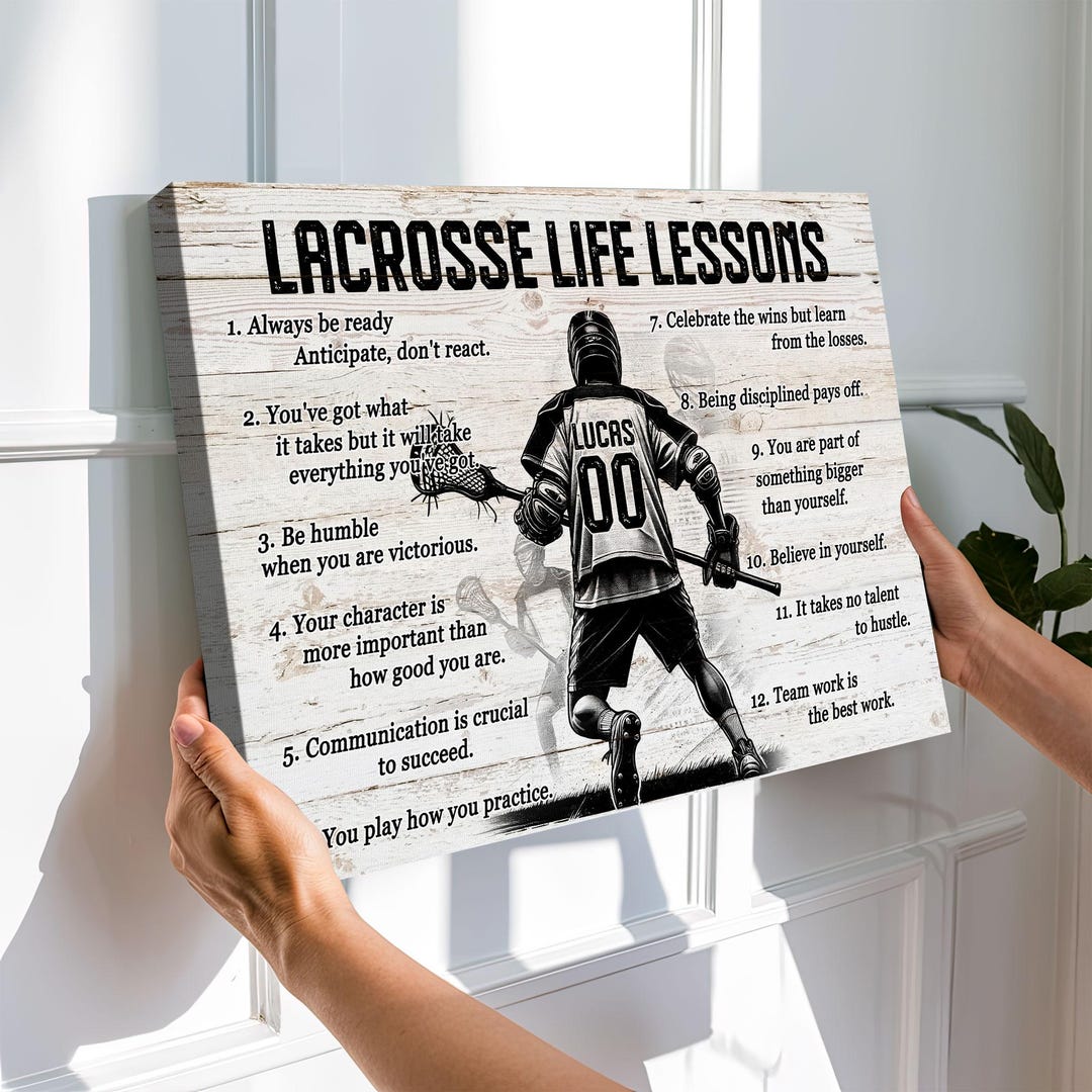 Lacrosse Life Lessons Personalized Canvas, Custom Lacrosse Poster Print ...